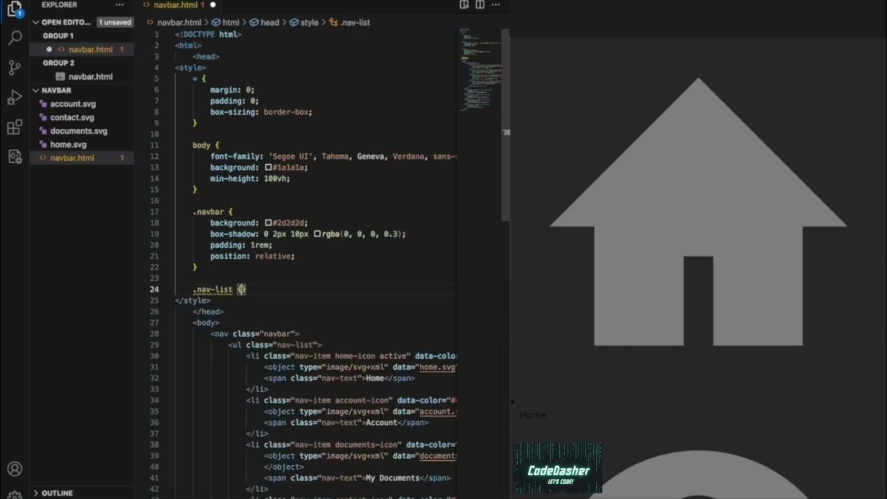 Code Interactive Navigation Bar in HTML, CSS, and JavaScript ...