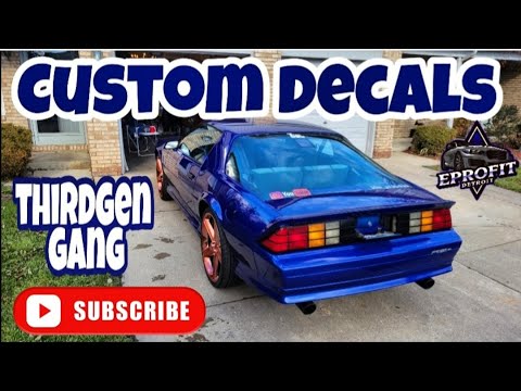 1992 Chevy Camaro thirdgen Installing 2 Custom Decals - YouTube