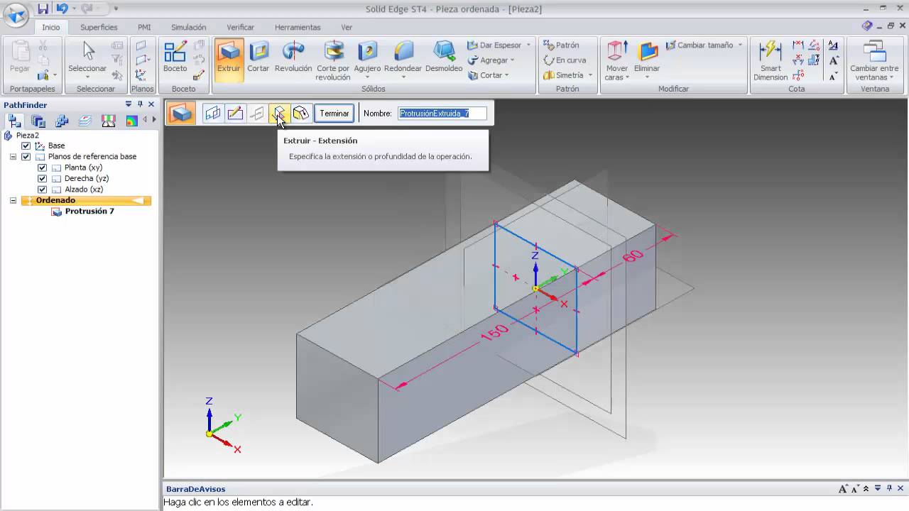 Extruir normal y a ambos lados en Solid Edge - YouTube