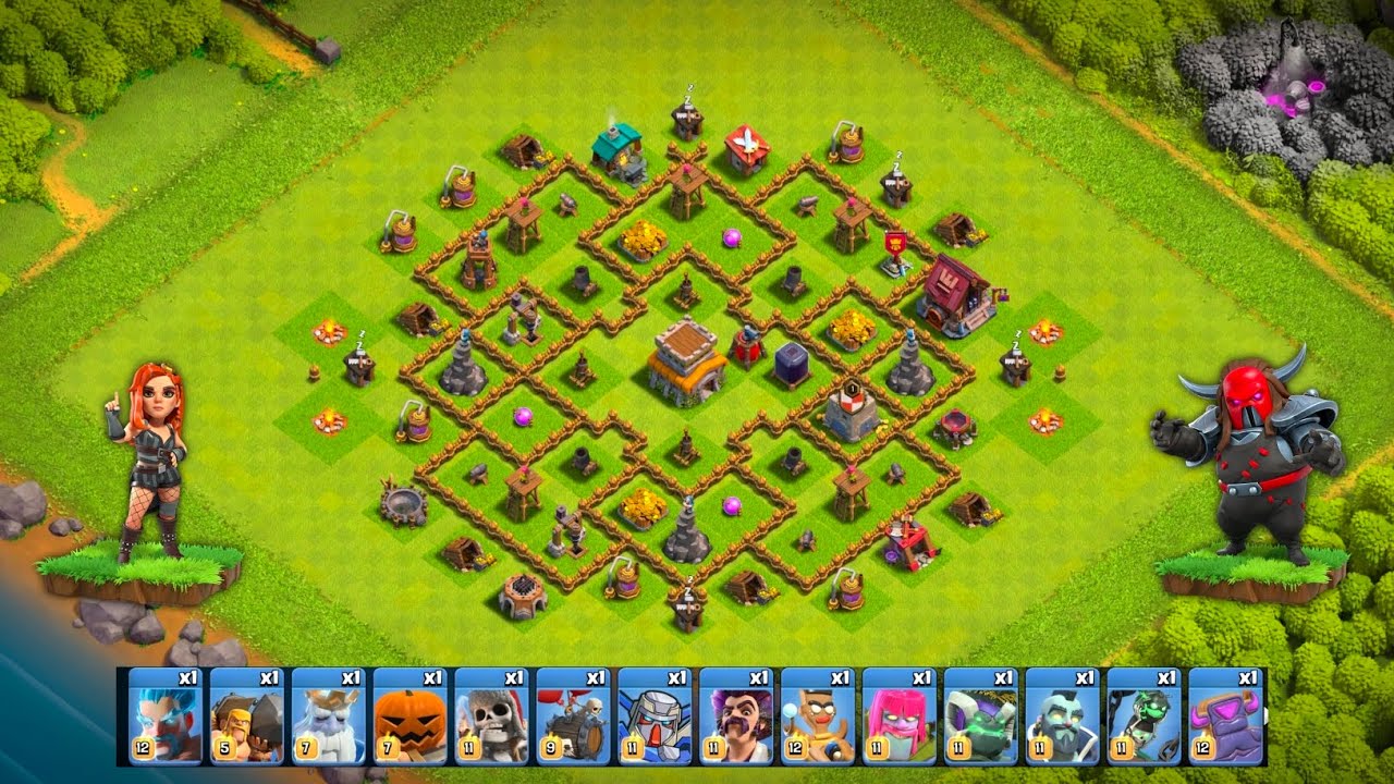 Rush Townhall 8 Vs 1 Max Temporary Troop | Clash Of Clans | #clashofclans - YouTube