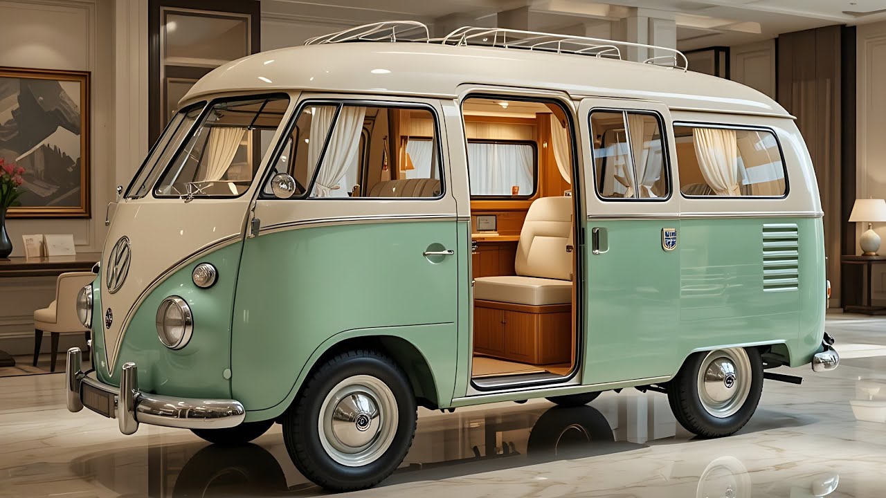 "Retro Micro Camper Van Tour | Cream & Soft Green Cozy Design" - YouTube