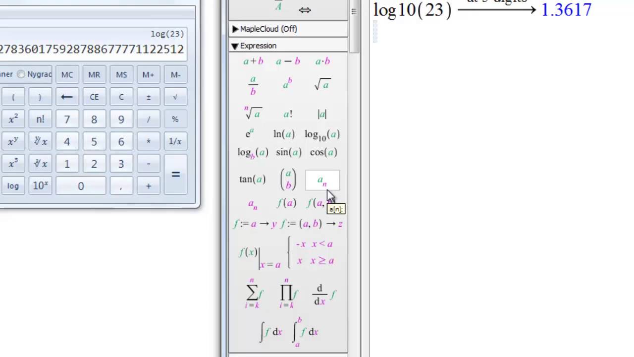 10 tals logaritmen i Maple og Geogebra - YouTube