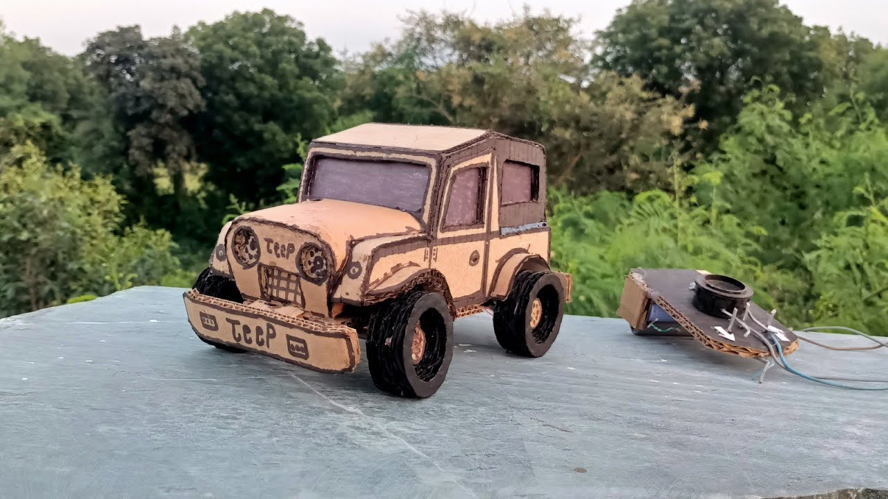How to make Mahindra thar with cardboard how to make jeep with ...