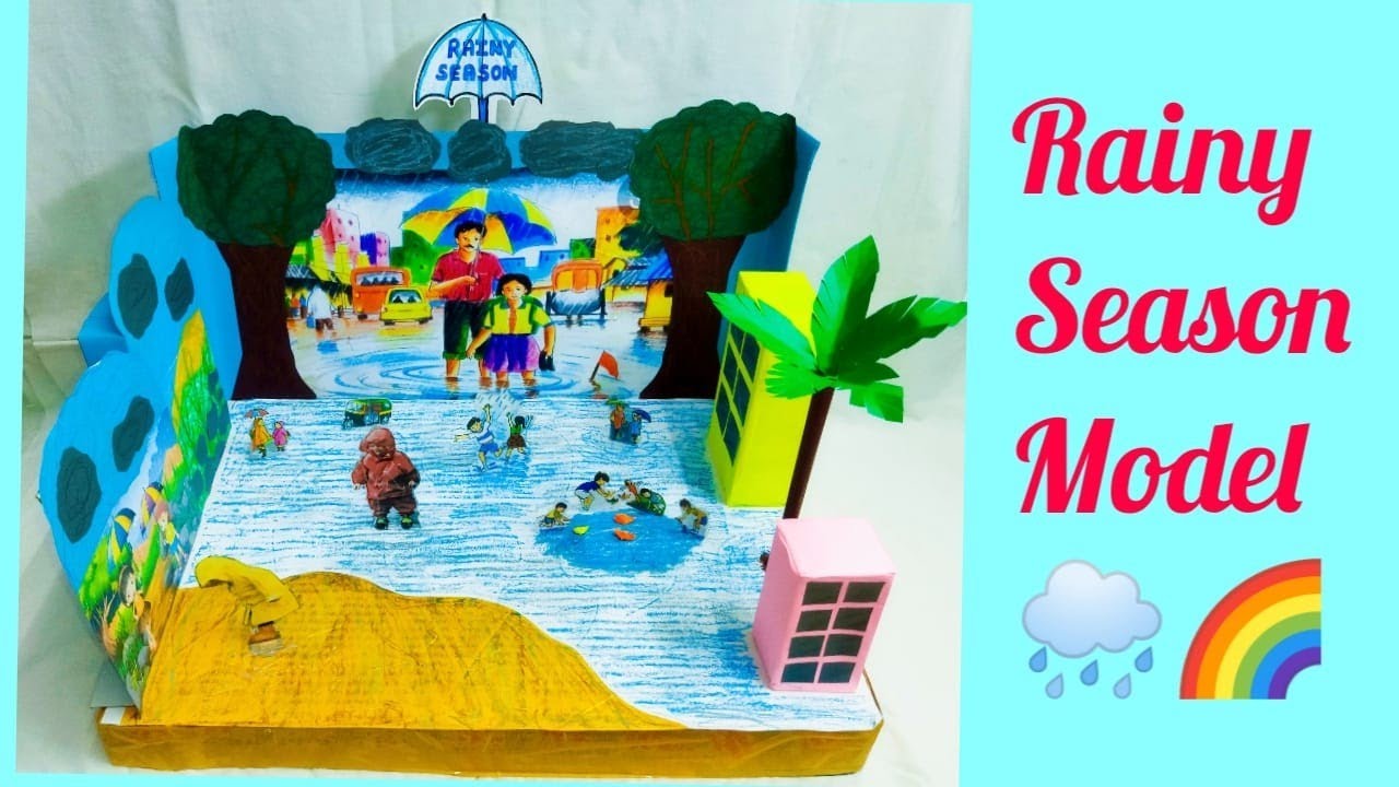 Rainy season model making easy| rainy season project| easy rainy season ...