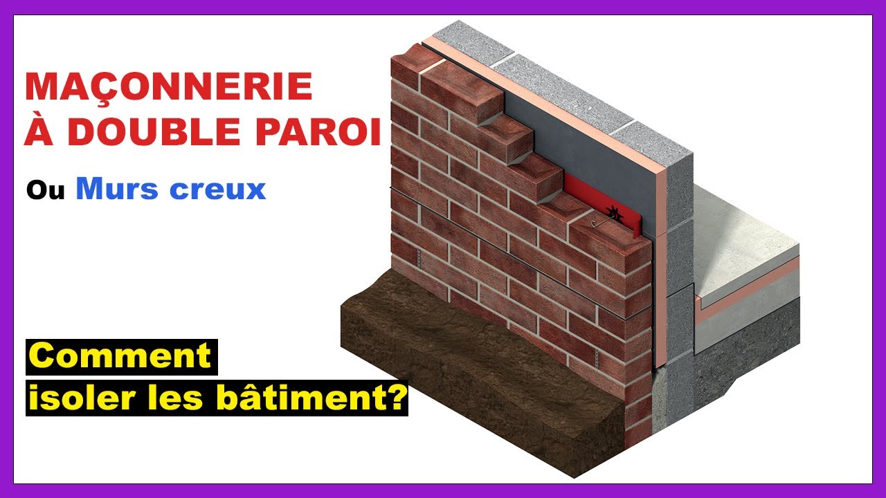 Maçonnerie à double Paroi ou Murs creux (Isolation des bâtiments) - YouTube