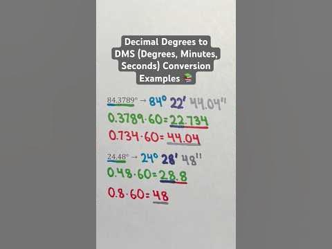 Decimal Degrees to DMS (Degrees, Minutes, Seconds) Conversion Examples ...