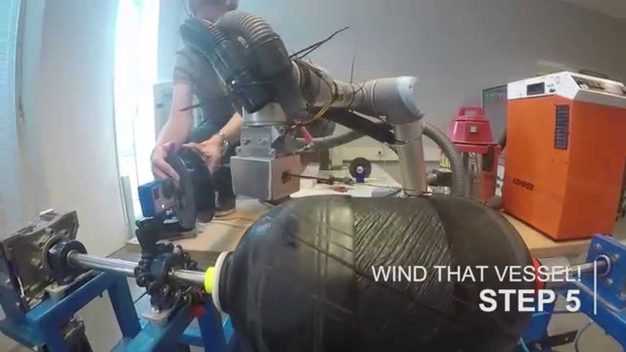 Filament winding, pressure vessel wrapping - YouTube