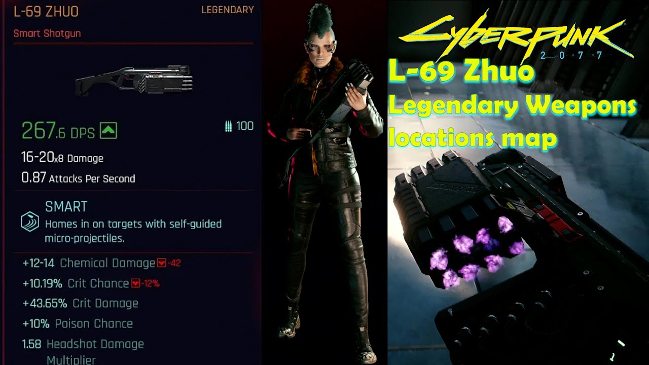 L-69 Zhuo - Cyberpunk 2077 Legendary Weapon Location Map - YouTube