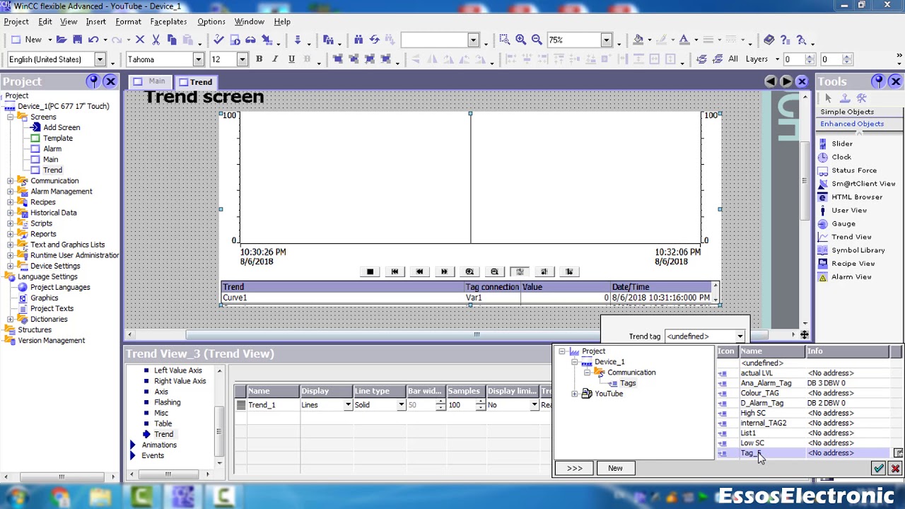 #22/ WinCC/ Trend التعامل مع الترندات - YouTube