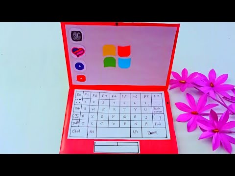 How to make laptop from paper.... DIY paper laptop..... paper craft ...