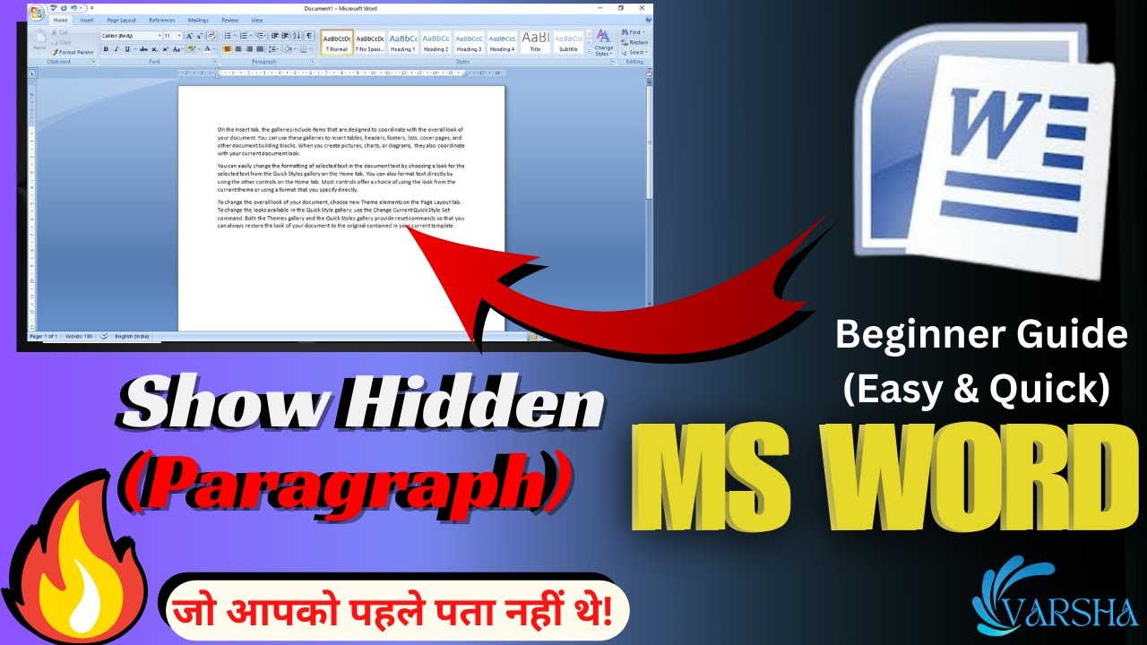 MS Word में Hidden Formatting Symbols को Show/Hide कैसे करें? | Pro ...