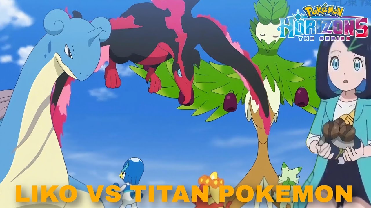 Liko VS Titan Arboliva, Lapras And Galarian Moltres Pokemon Horizons ...