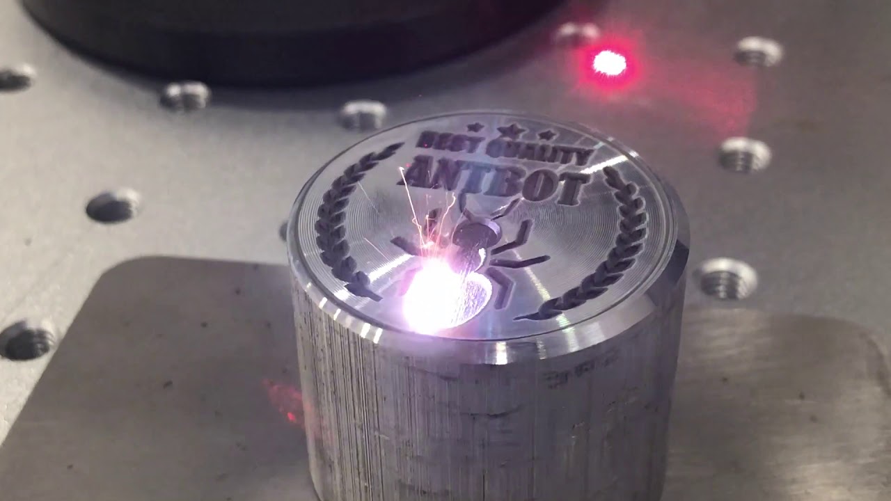 ANTBOT fiber laser marking aluminum stainless steel gold ring pvc - YouTube