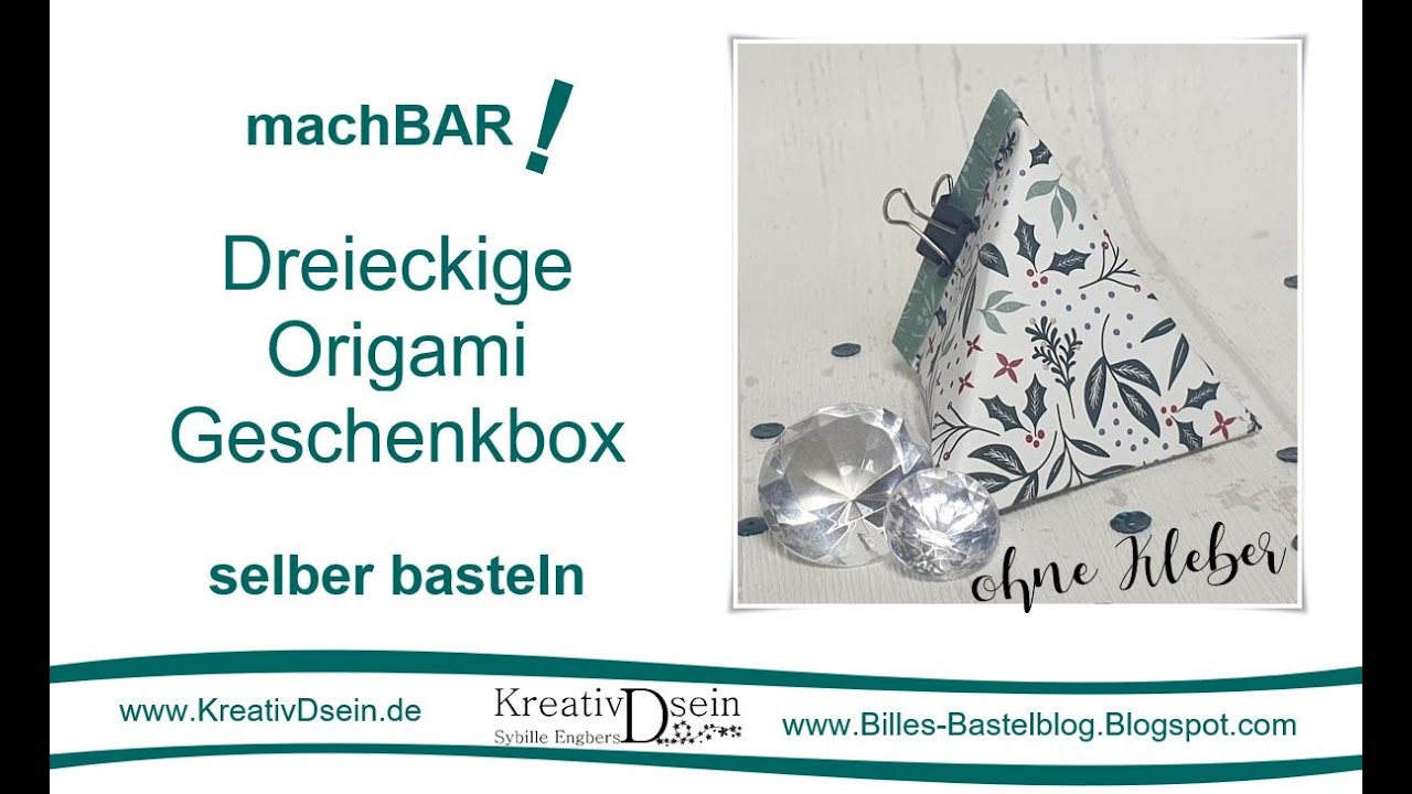 Dreieckige Origami-Geschenkbox selber basteln - YouTube