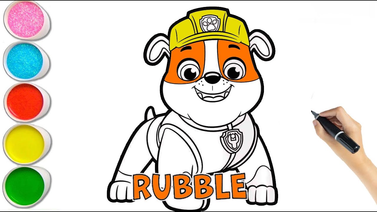 How to Draw Rubble From Paw Petrol, Easy Step by Step || Paw Petrol ...