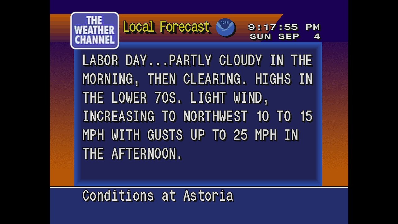 WeatherSTAR 4000 Simulator- Astoria, OR- Sep. 4, 2022- 9:17PM PDT - YouTube