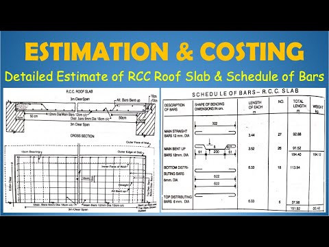 Schedule of Bars of RCC Roof Slab | Hindi | Lec-19 | Estimation ...