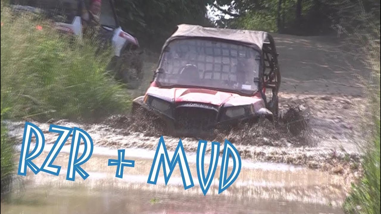 Polaris RZR 800s Hits Top Mudhole at 5-Points WV - YouTube