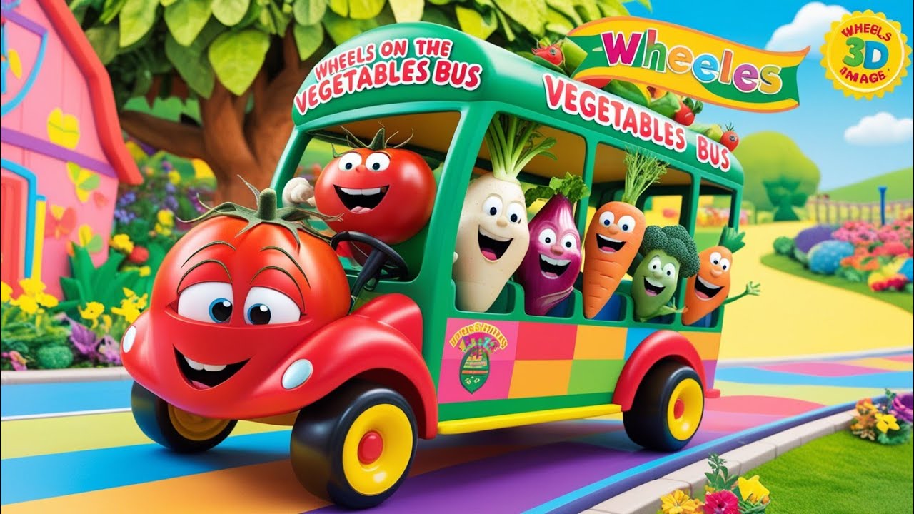 "🚍🎶 Wheels on the Vegetable Bus! 🌽🥕 Fun Nursery Rhymes for Kids - Sing ...