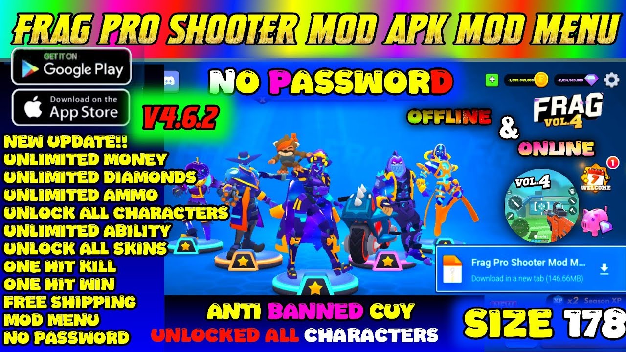 FRAG PRO SHOOTER MOD APK MOD MENU NEW 2025 VERSION 4.6.2 | ALL ...