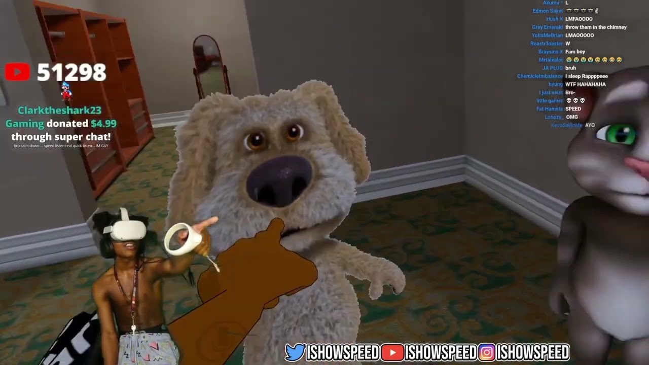 IShowSpeed Meets Up With Talking Tom & Ben In VR CHAT - YouTube