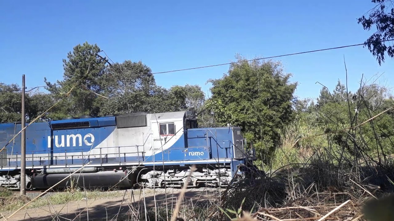 Trem com dupla de SD40T-2 #9526 RUMO e #9504 ALL, PN do Pinhalzinho 10/07/19 - YouTube