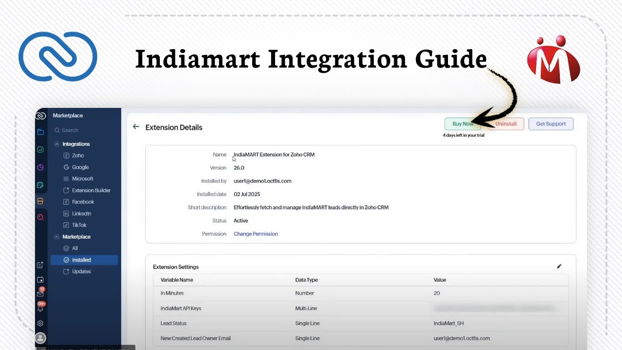 How to integrate Indiamart in Zoho CRM (Connect Indiamart Easily) - YouTube