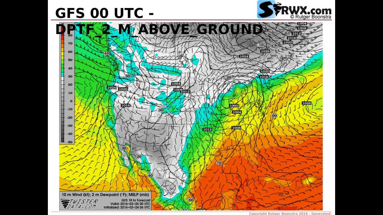 Severe Weather Maps for March 24, 2016 (Thu) - SPC Risk: SLGT - YouTube