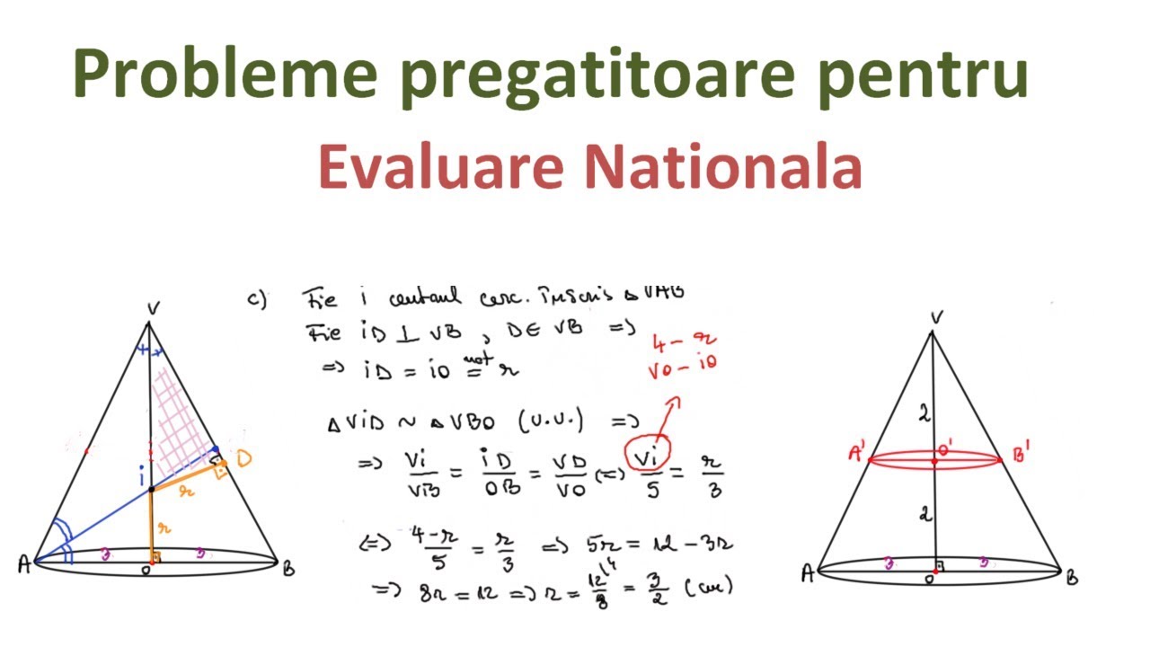 Con circular drept si centru cercului inscris in triunghi - Problema ...