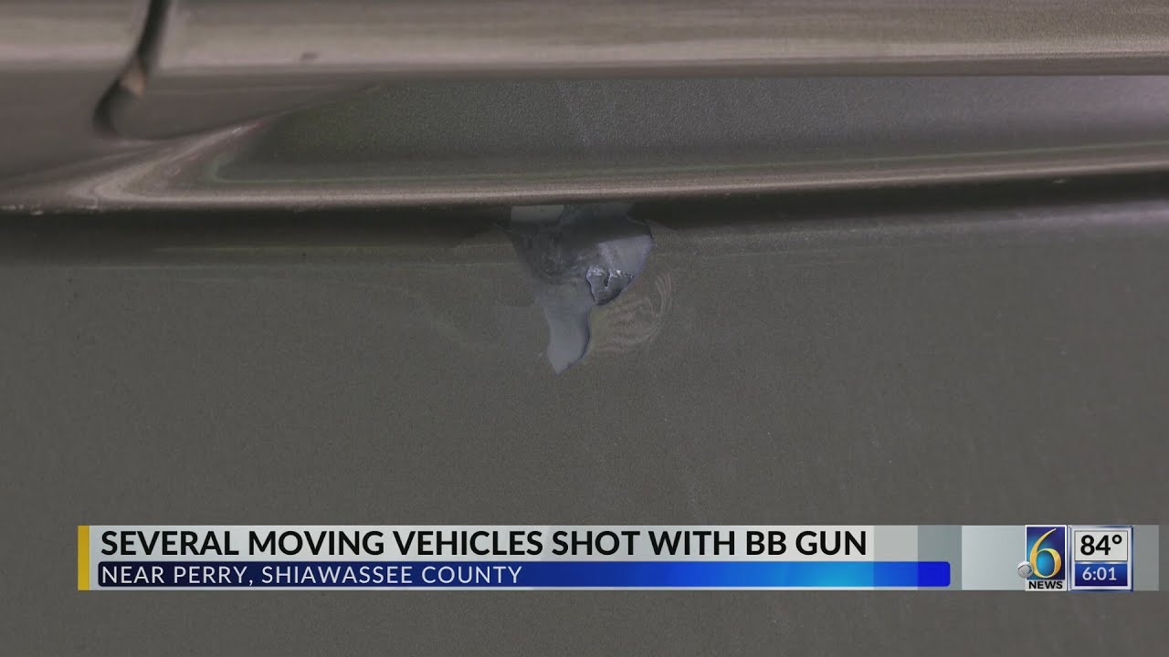 Several moving vehicles shot with BB gun - YouTube