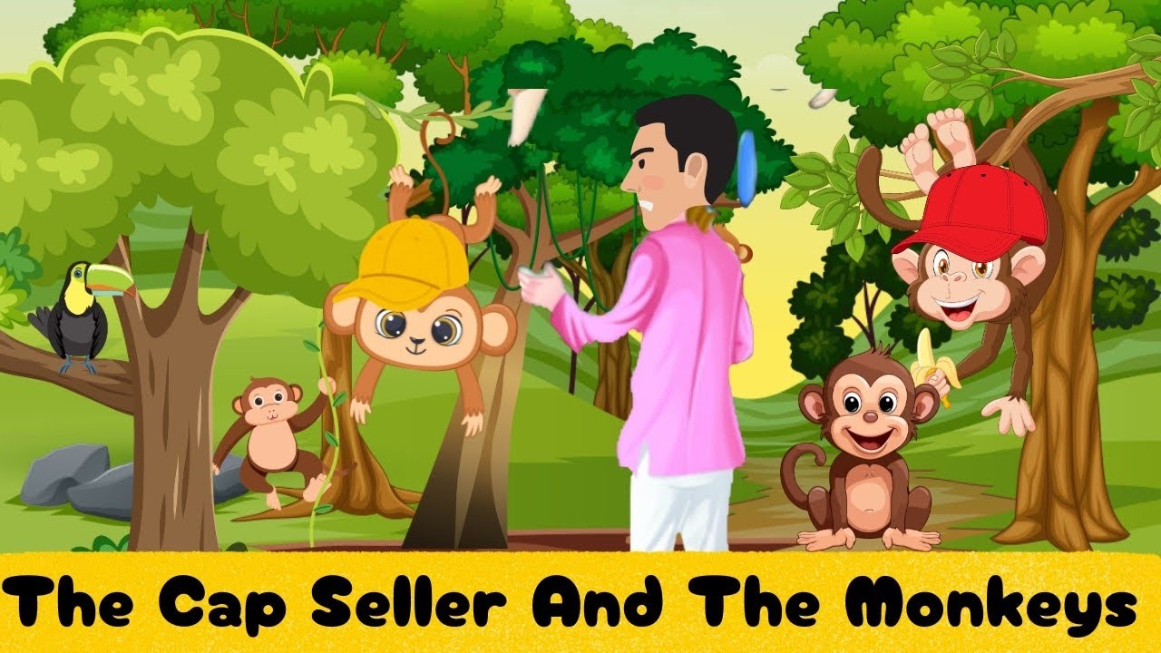 English Stories For Kids | The Cap Seller And The Monkey | Bed time ...