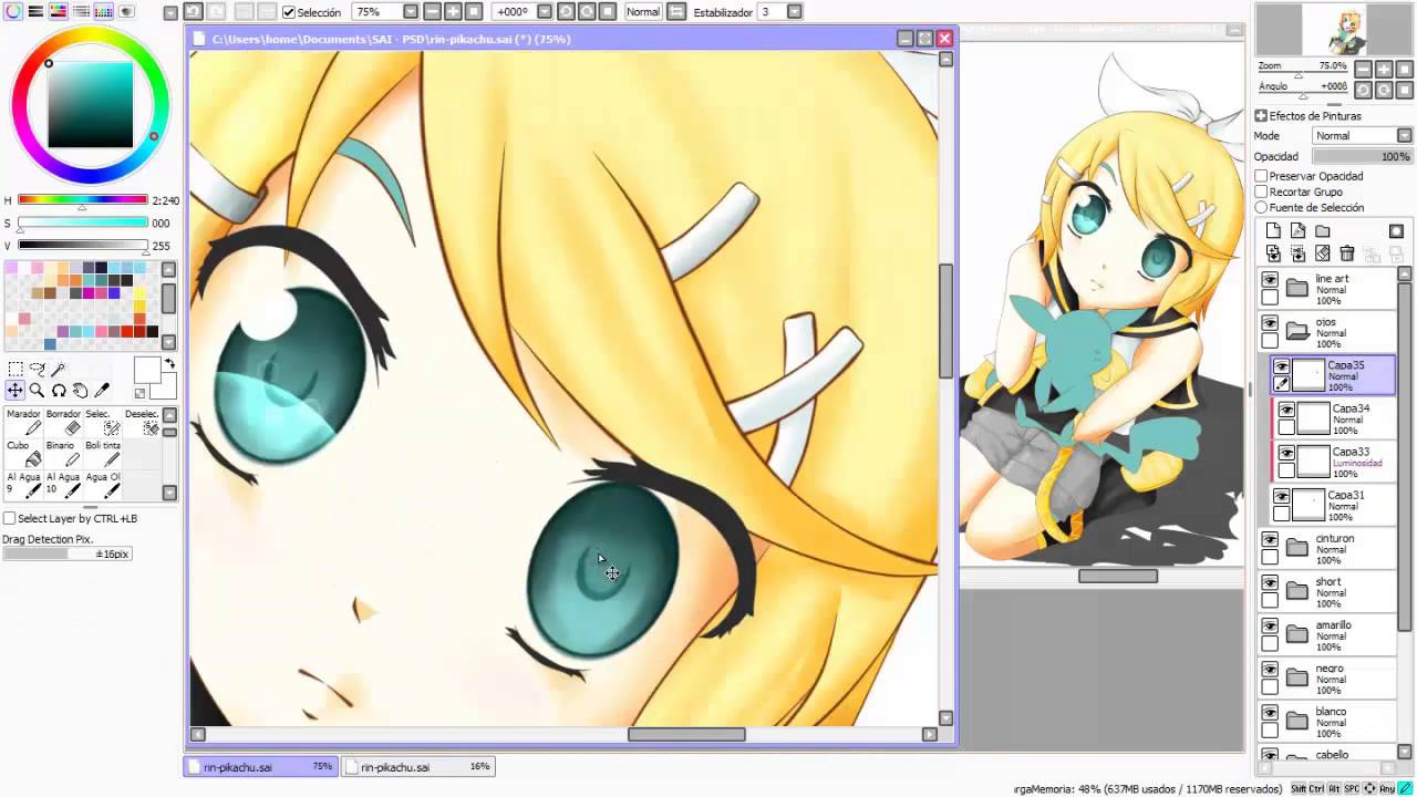 Kagamine Rin Vocaloid x Pokemon - speed paint - Time Lapse - YouTube
