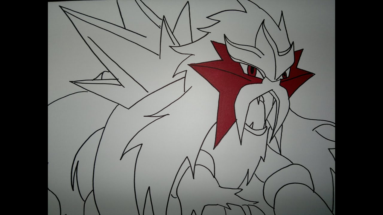 How to draw Entei.ポケモンを描画する方法. - YouTube