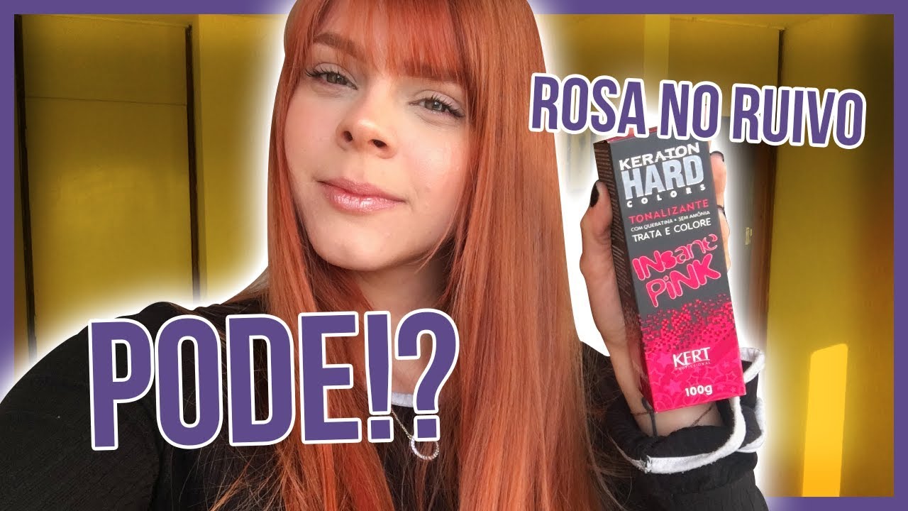 Tonalizante Rosa no cabelo Ruivo, olha no que deu! - YouTube