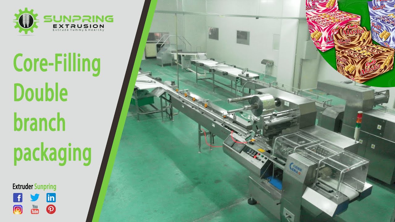 Horizontal Packaging Machine,Double-packed Core-Filling Snacks - YouTube
