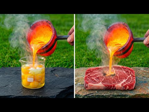 MOLTEN LAVA vs Eggs, Beef, Fanta & Corn!