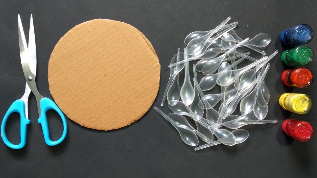 Beautiful Wall Hanging Craft Using Plastic Spoons| Diy Craft ...