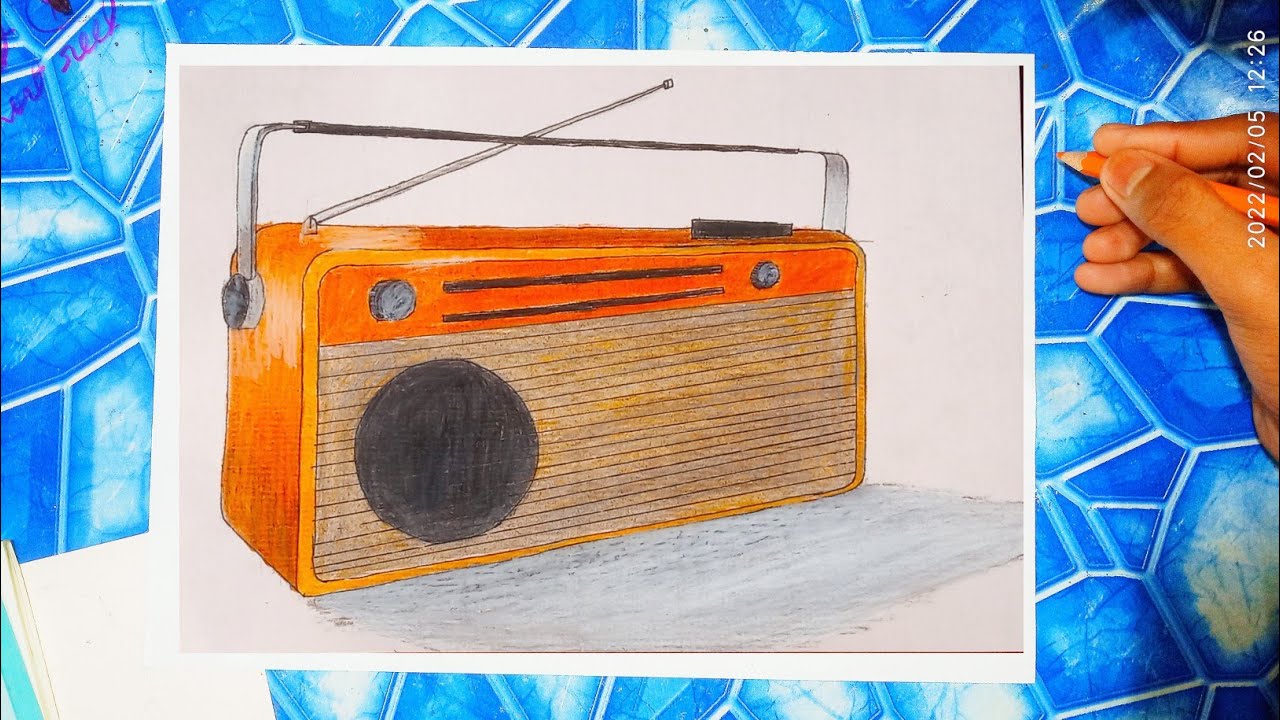Radio Drawing easy step by step - YouTube
