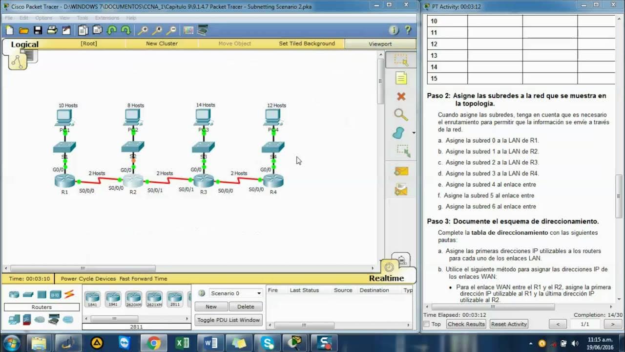 Maira Zambrano-Laboratorio Cisco CCNA_1:9.1.4.7 Packet Tracer Subnetting Scenario 2 - YouTube
