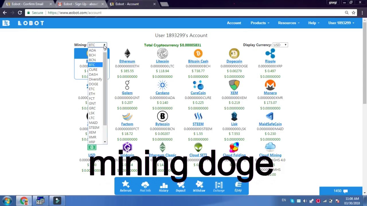 HOW TO REGISTER ON EOBOT AND BEGIN MINING BITCOIN AND ALTCOINS FREE ...