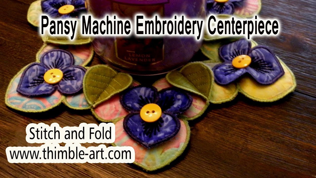 Pansy Centerpiece Machine Embroidery - YouTube