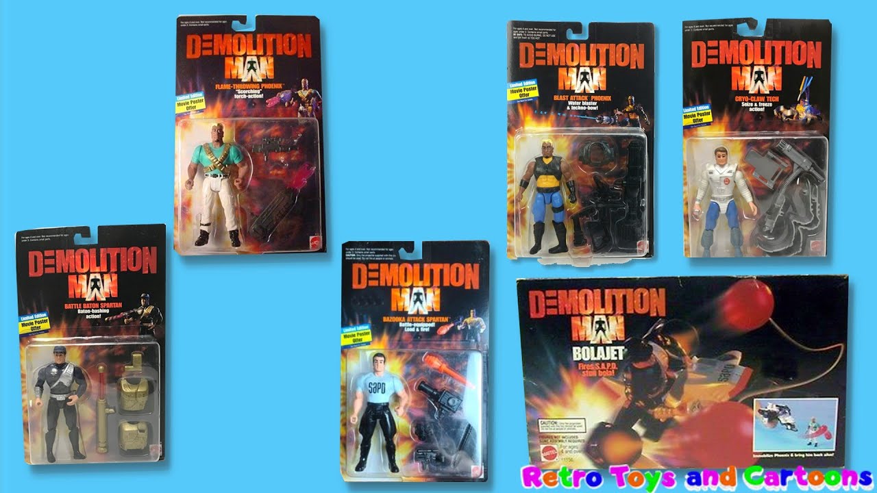 Demolition Man Action Figures Bolajet Mattel Commercial Retro Toys and ...