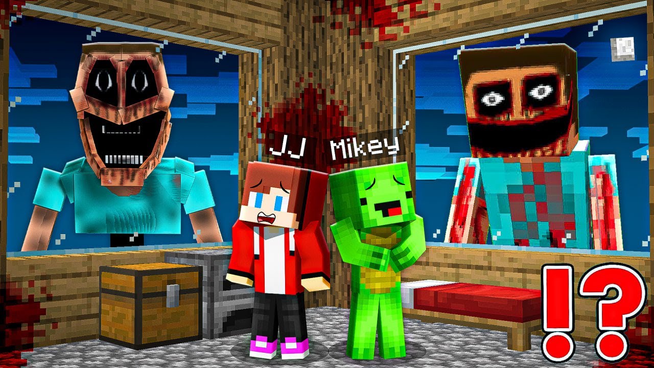 JJ and Mikey Found Scary MIMICS STEVES in Window At Night Minecraft - Maizen JJ Mikey - YouTube