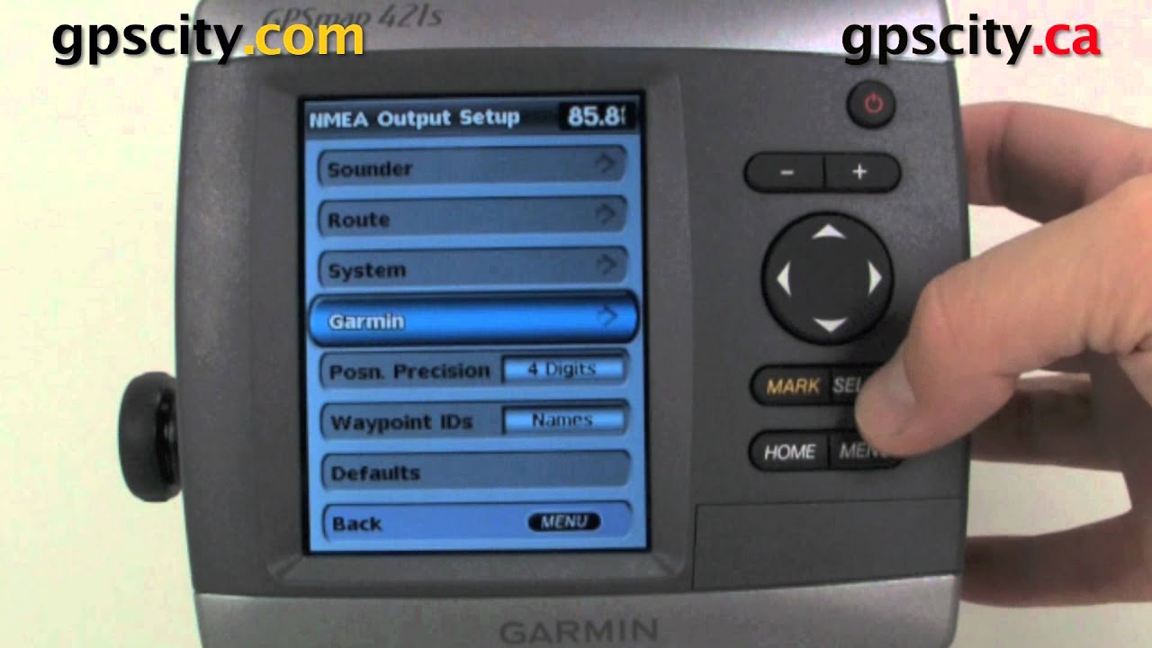 Configuring the Communication Settings in the Garmin GPSMap 421S and ...
