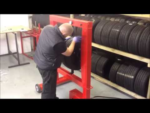 Tyre tire pressure testing machine part worn tyres - YouTube