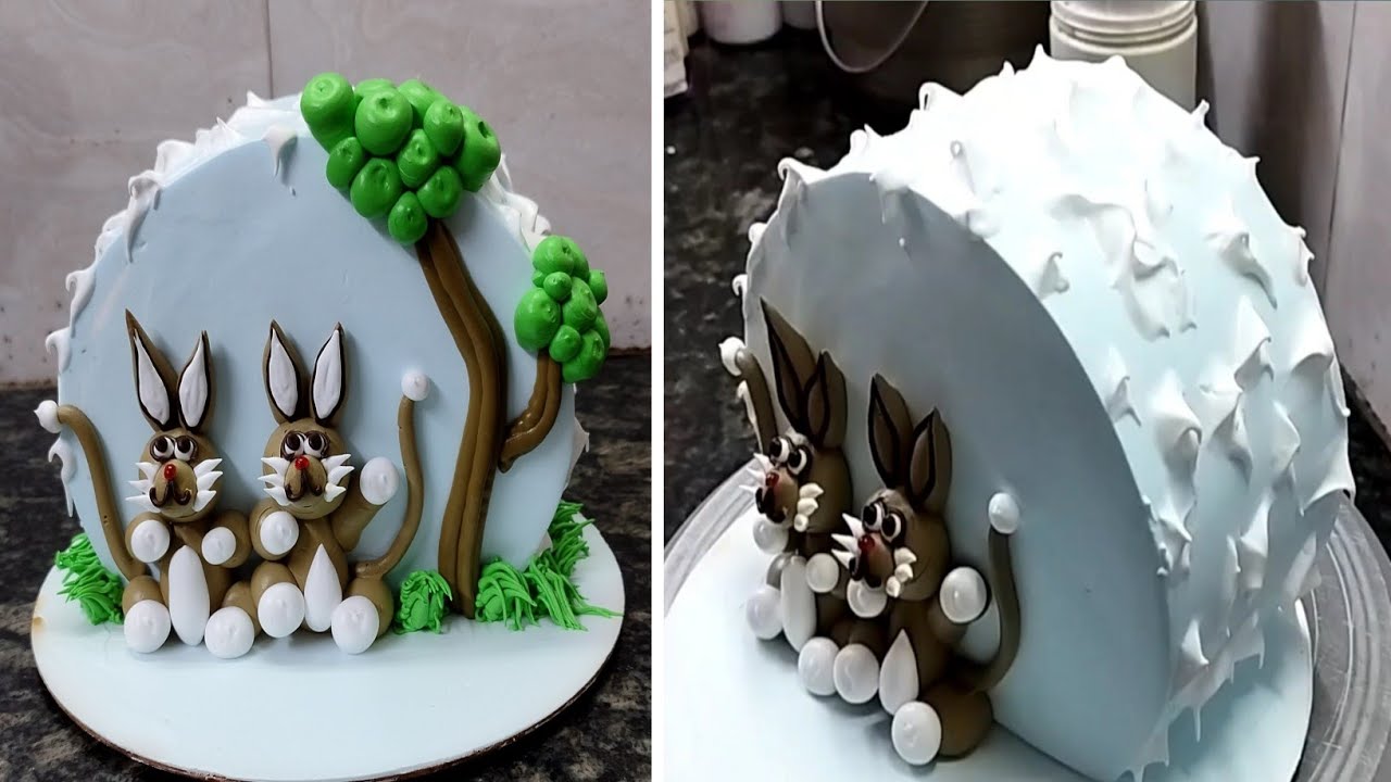 Animal Birthday Cake Design |Pineapple Birthday Animal Cake |simple and ...