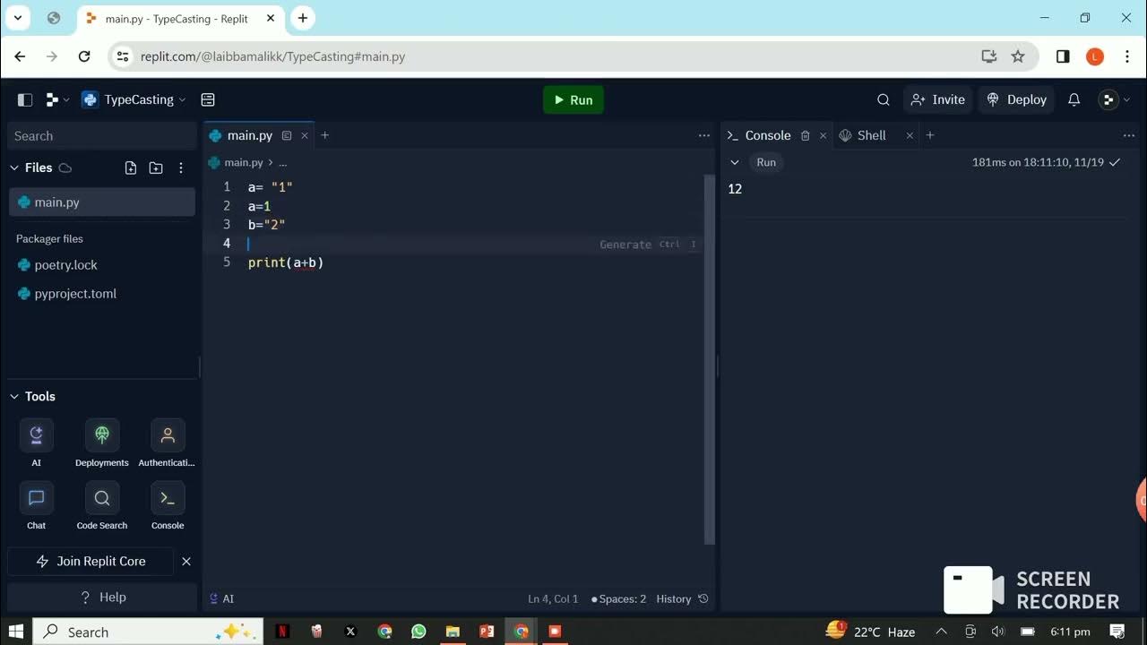 Typecasting In Python Youtube