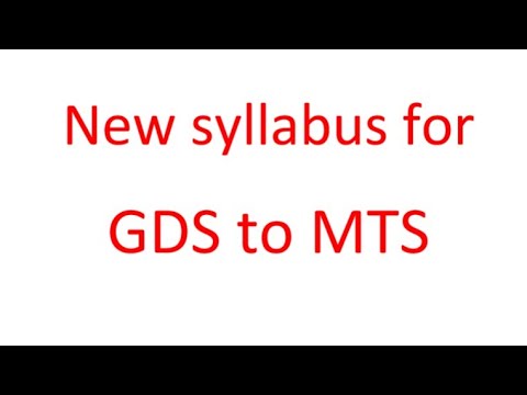 New revised syllabus for GDS to MTS exam. - YouTube