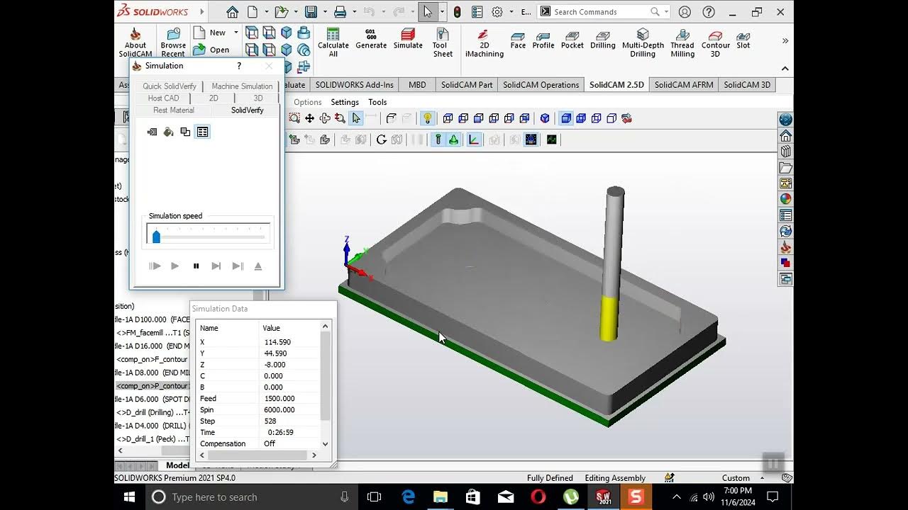 solid CAM 3 Axis programming - YouTube