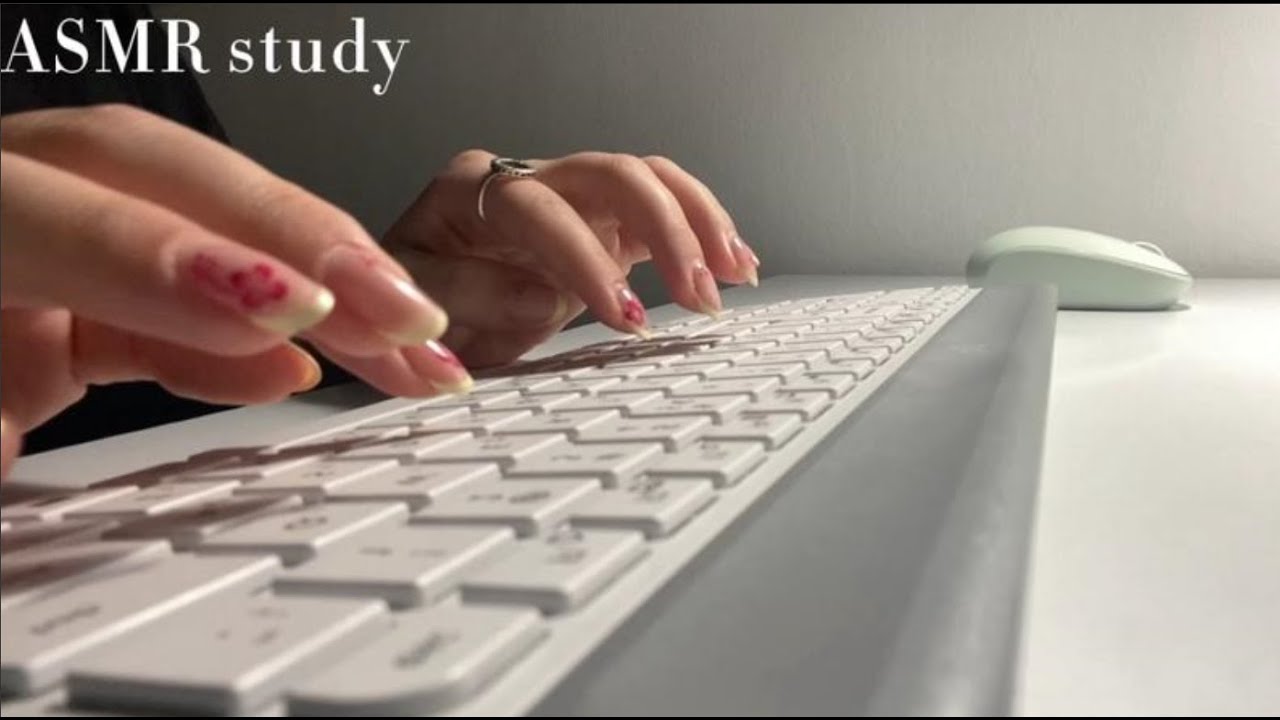 ASMR STUDY 👩🏻‍💻 keyboard typing sounds - YouTube